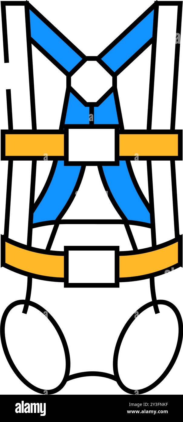 safety harness ppe protective equipment icon color illustration Stock ...