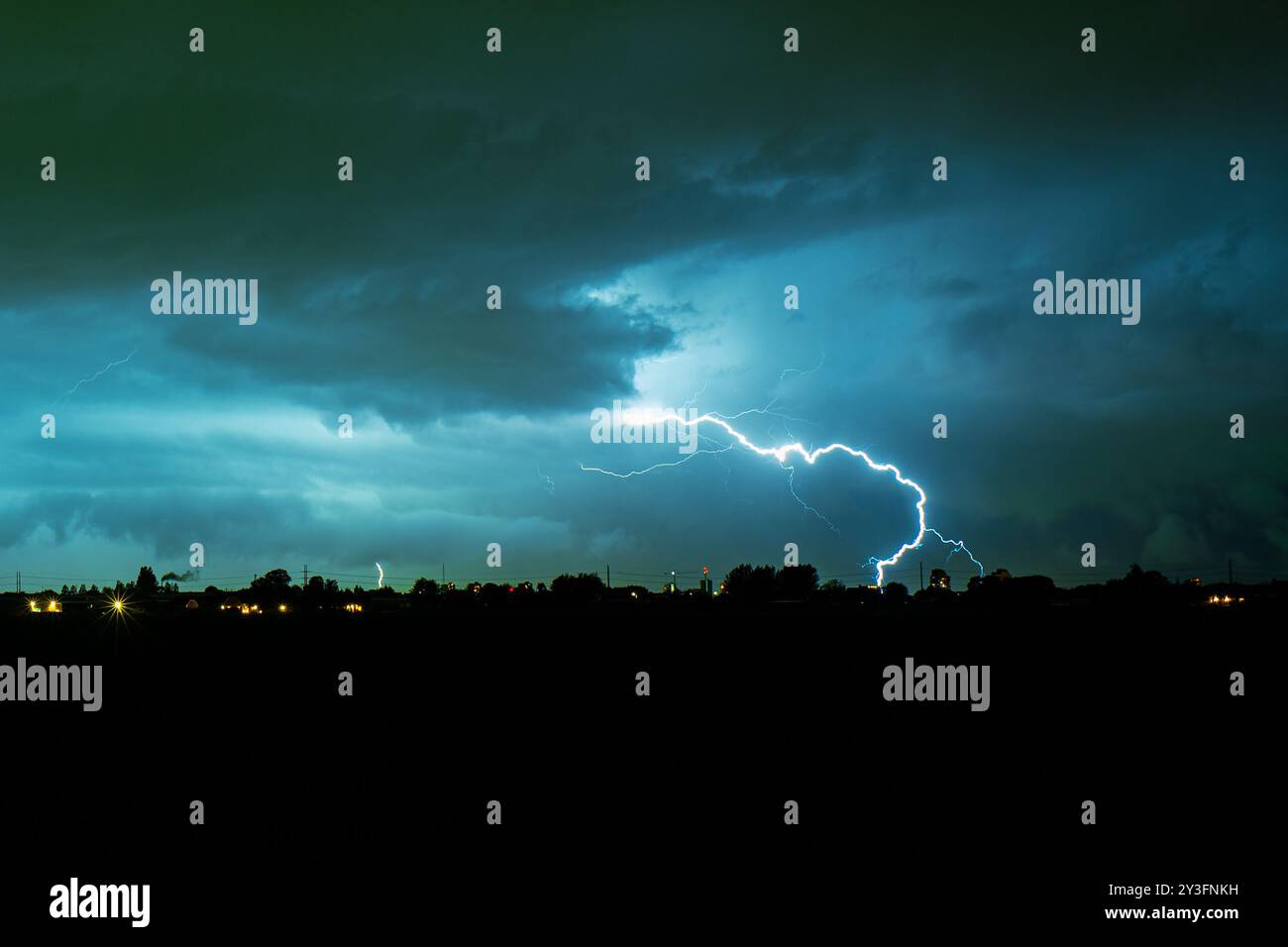 Freaky lightning strikes the earth Stock Photo - Alamy