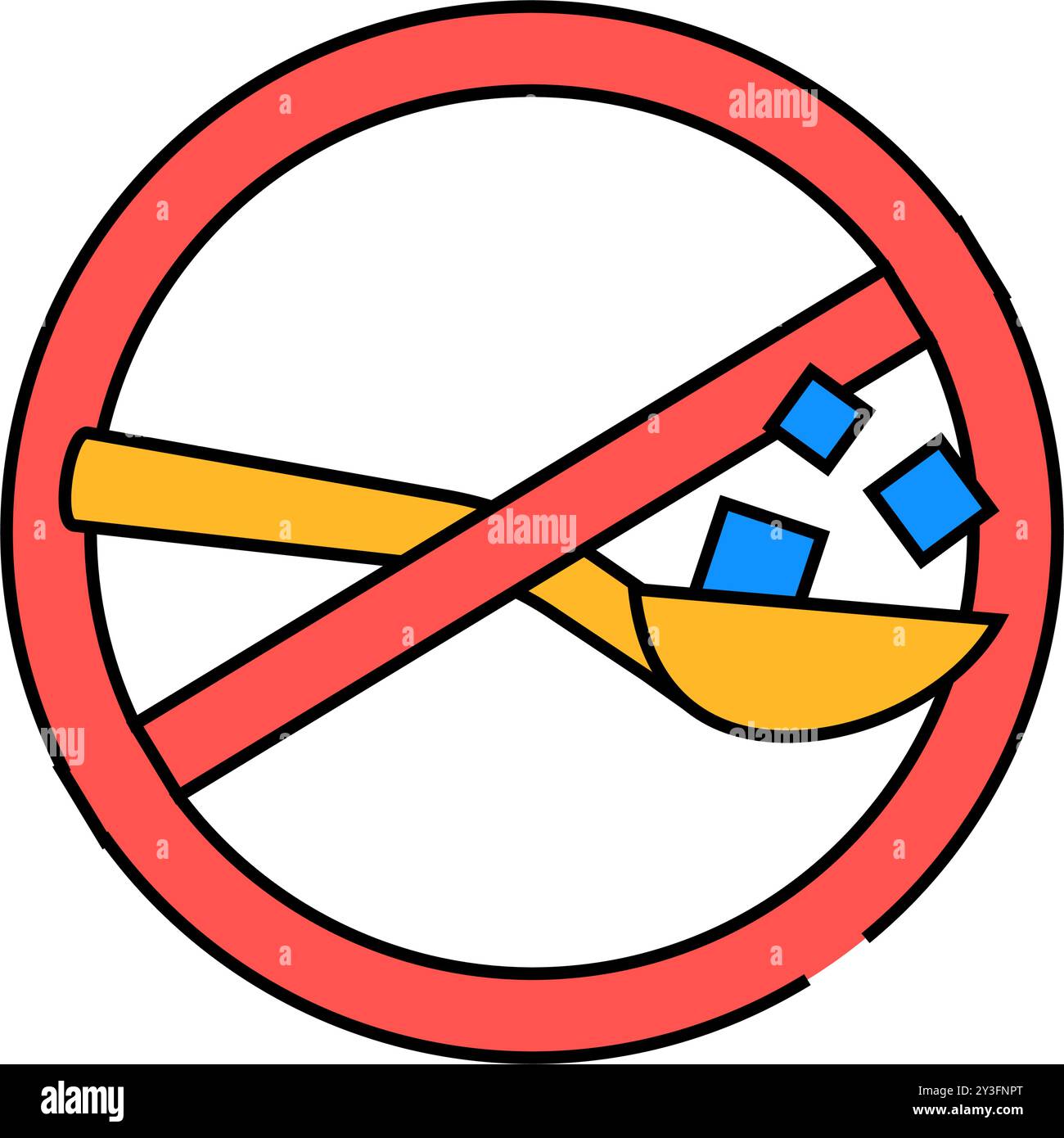 sugar free product label warning icon color illustration Stock Vector ...