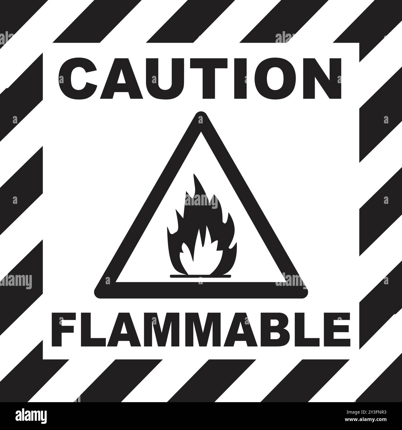 Highly Flammable sign Black, warning sign flammable, Flammable Symbol, flammable label, warning ...