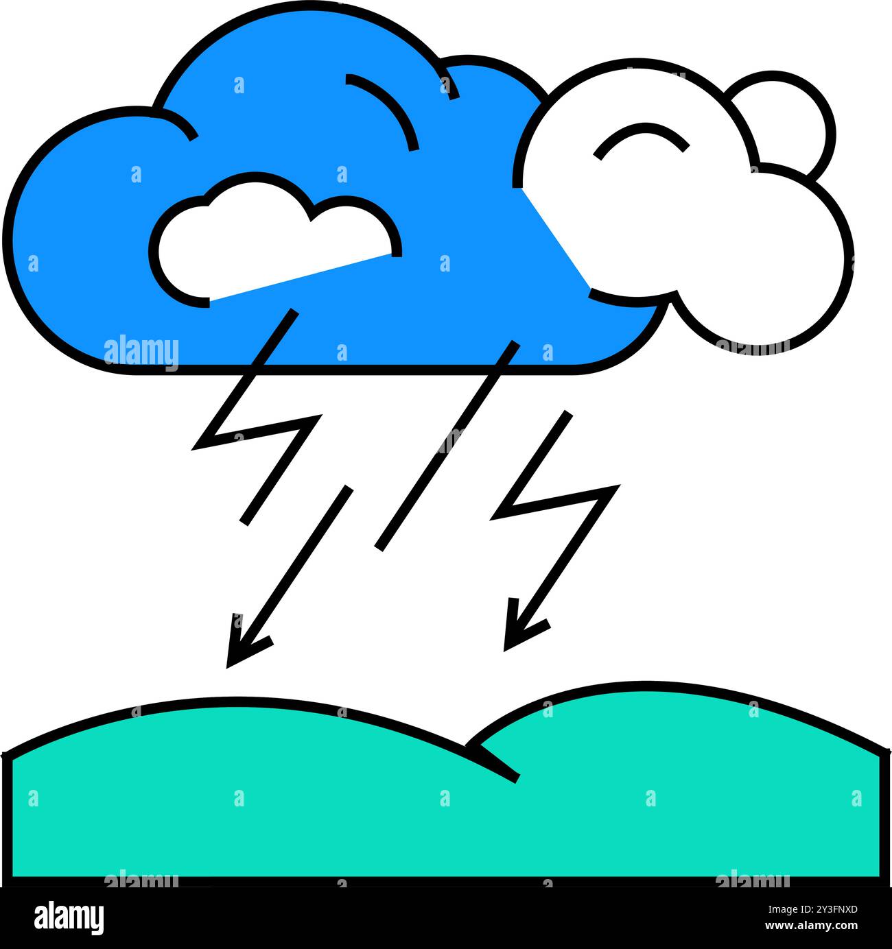 stormy weather icon color illustration Stock Vector Image & Art - Alamy