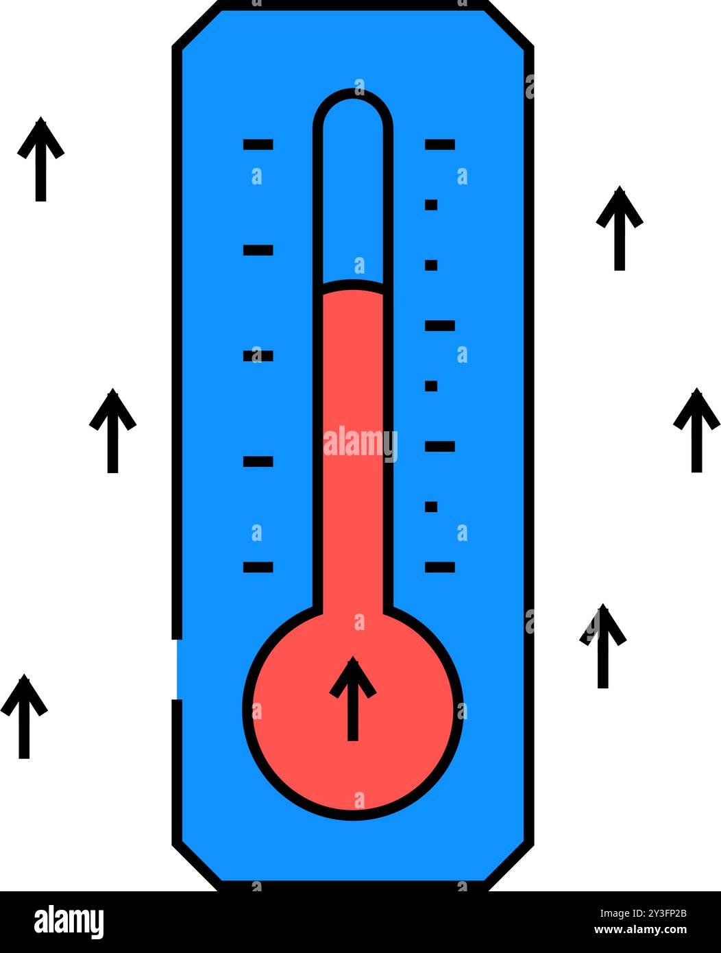 rising temperature gauge progress icon color illustration Stock Vector ...