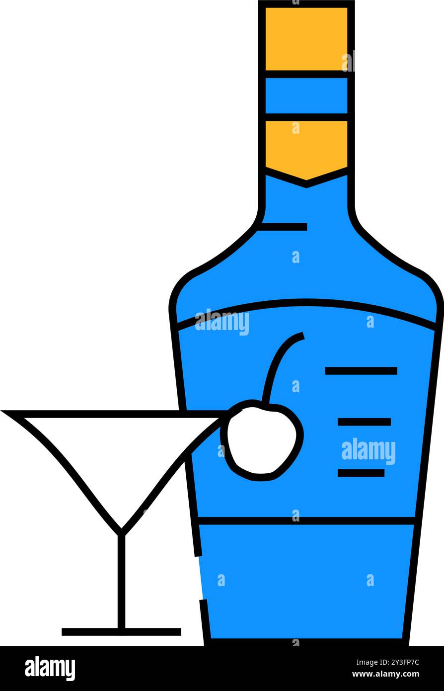 cherry liqueur alcohol icon color illustration Stock Vector Image & Art ...