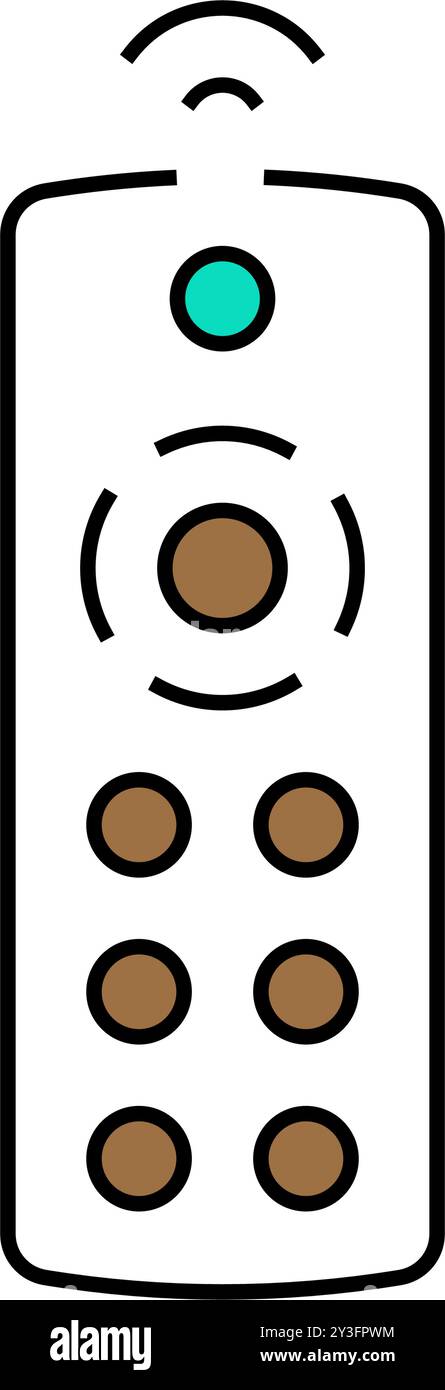 remote control label product caution icon color illustration Stock ...