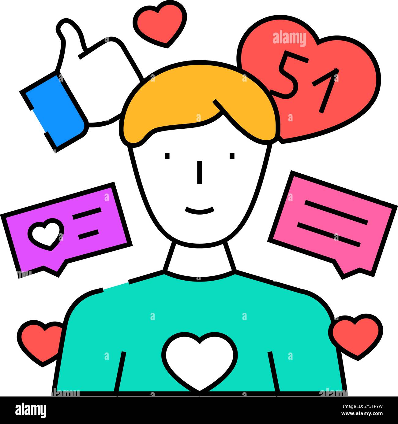 influencer marketing icon color illustration Stock Vector Image & Art ...