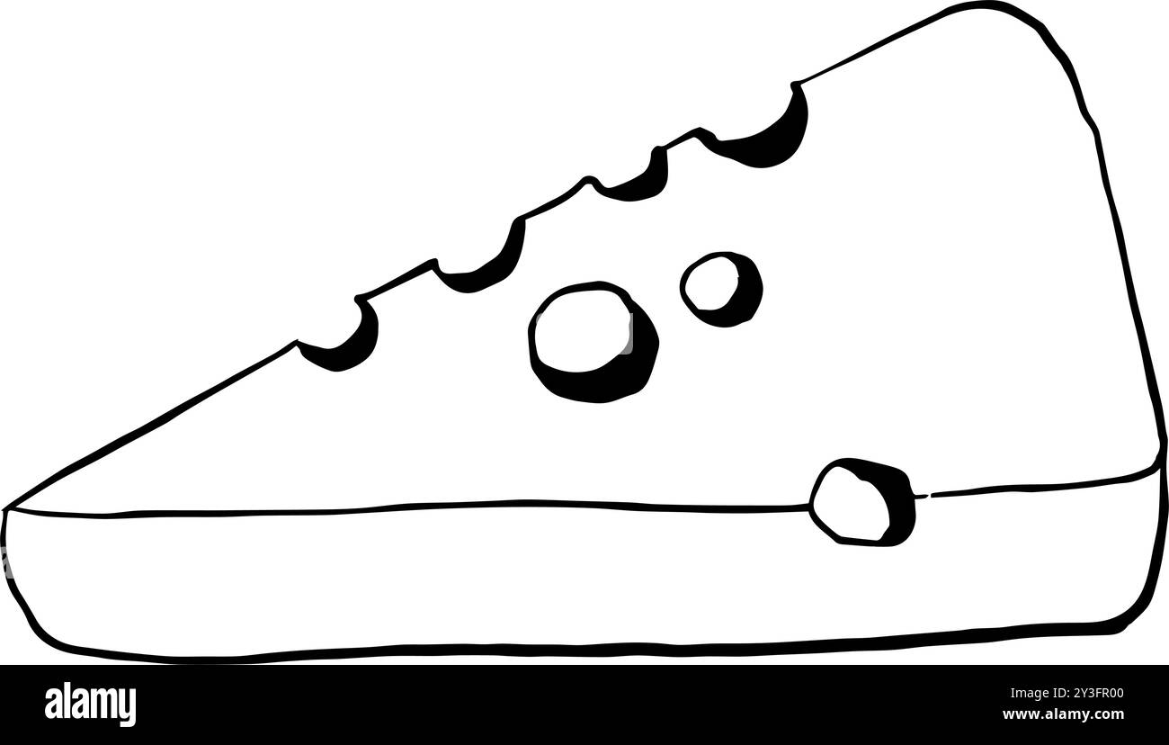 hand drawn illustration of cheese slice Stock Vector Image & Art - Alamy