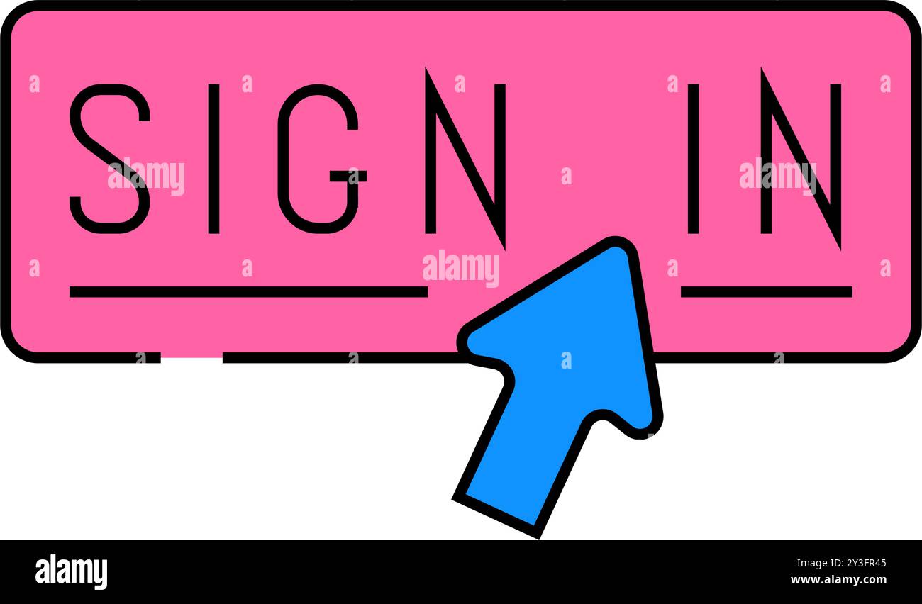 sign in registration icon color illustration Stock Vector Image & Art ...