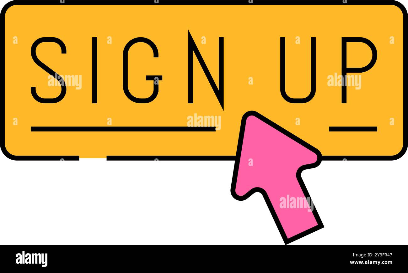 sign up registration icon color illustration Stock Vector Image & Art ...