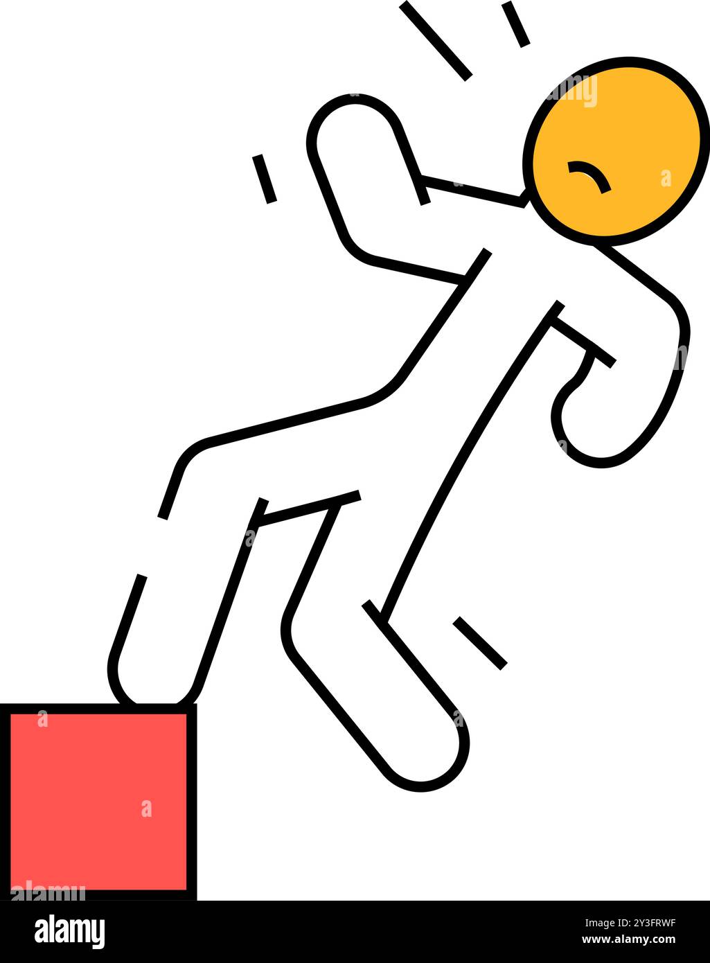 fall man accident icon color illustration Stock Vector Image & Art - Alamy