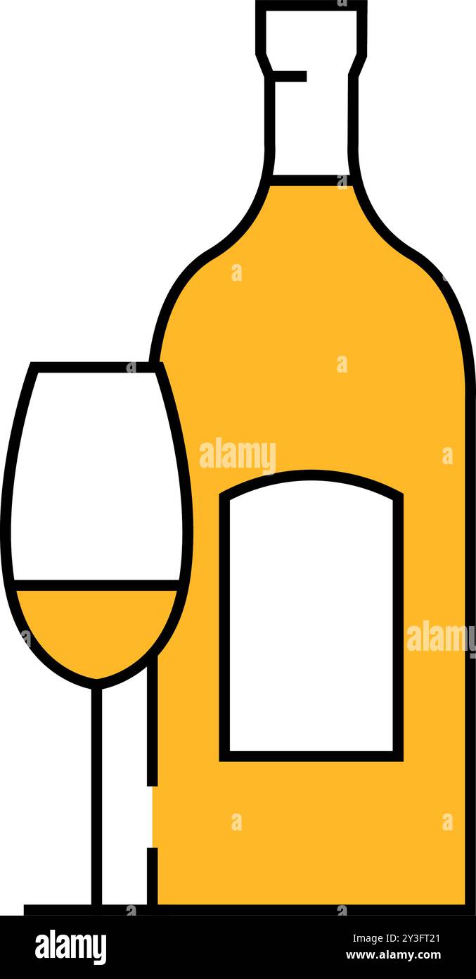 sauvignon blanc white wine icon color illustration Stock Vector Image ...