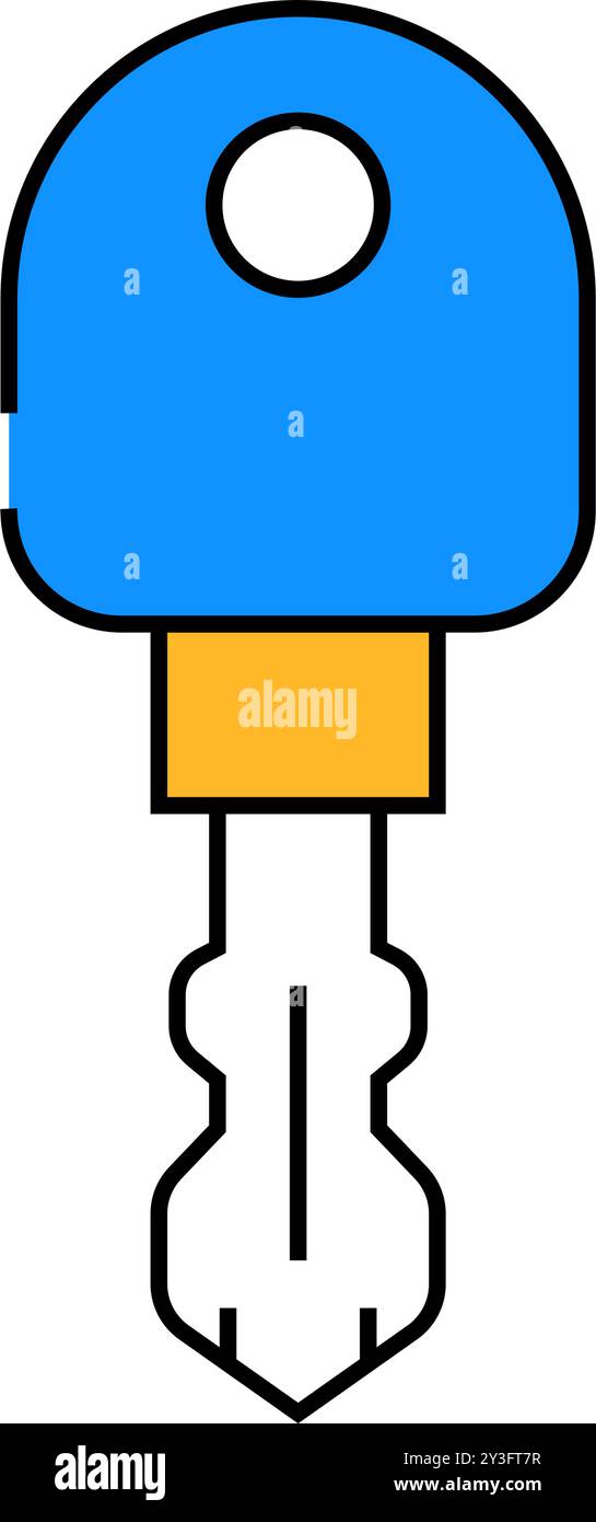 double ended key icon color illustration Stock Vector Image & Art - Alamy