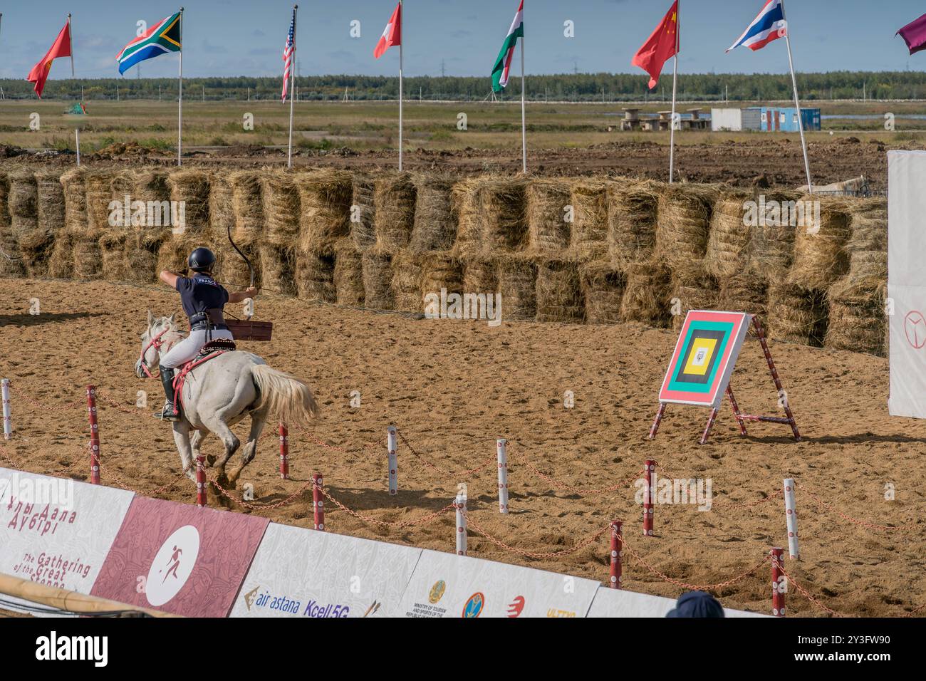 The French archer during the World Nomad Games in Astana Kazakhstan ...