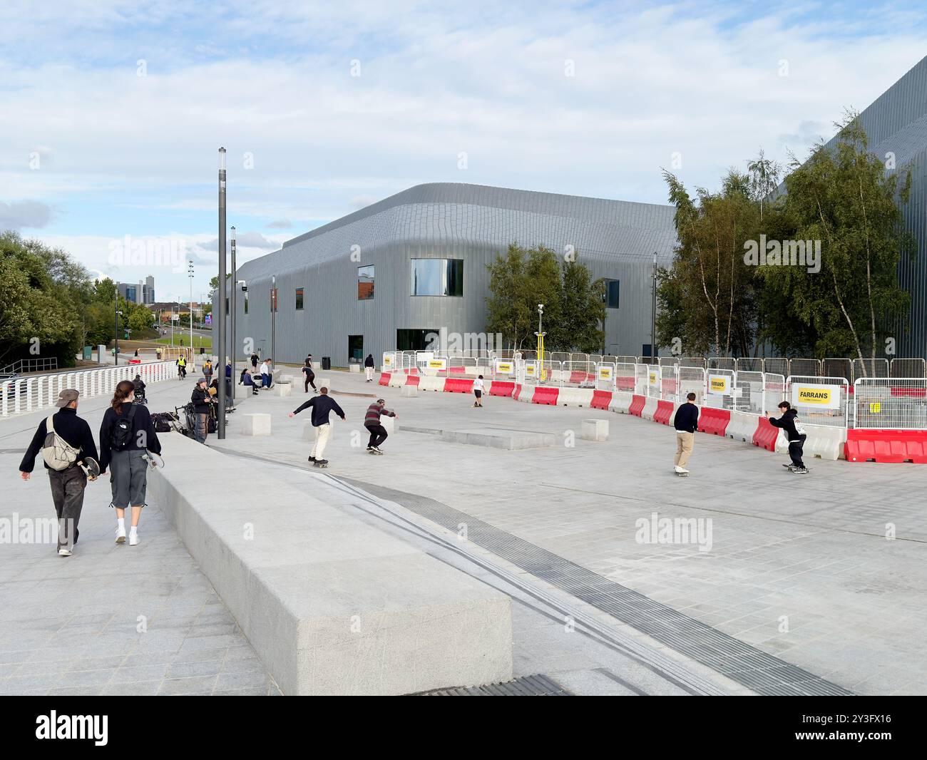 Govan to Partick pedestrian bridge and skateboarder Stock Photo - Alamy