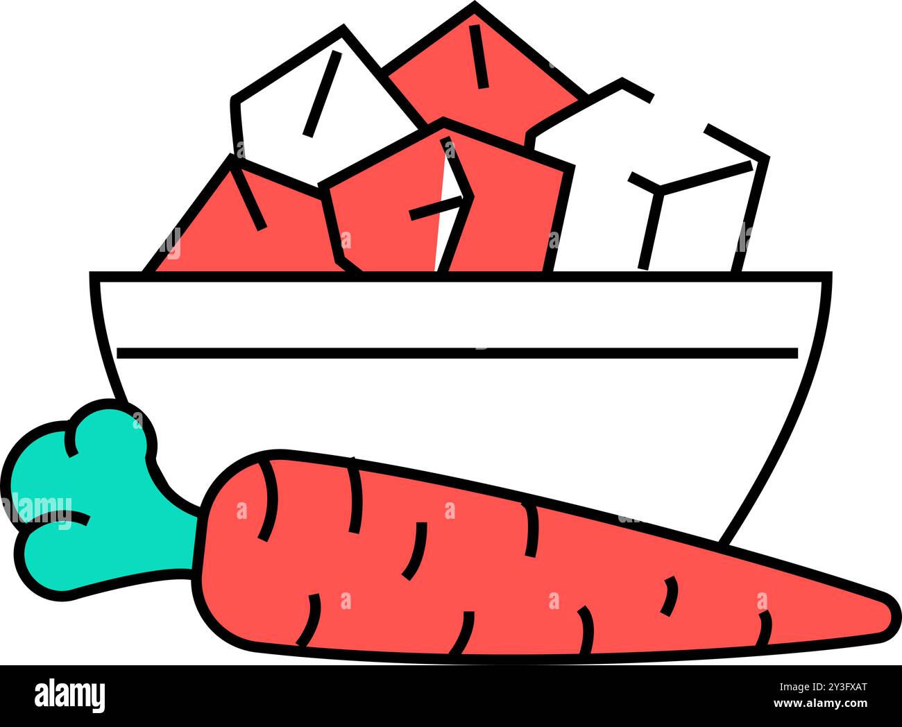 cut carrot cubes icon color illustration Stock Vector Image & Art - Alamy