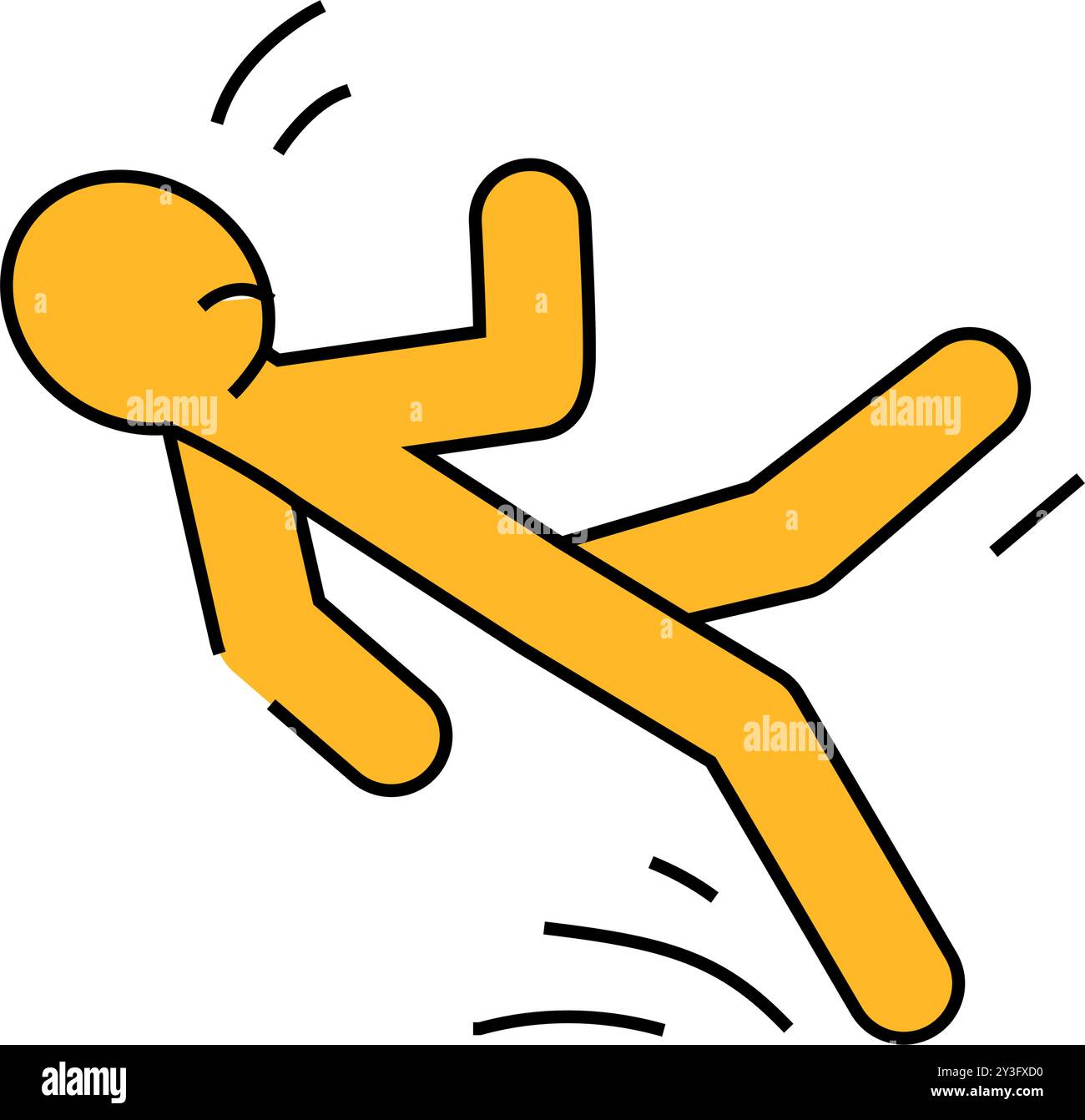 slipped man fall accident icon color illustration Stock Vector Image ...