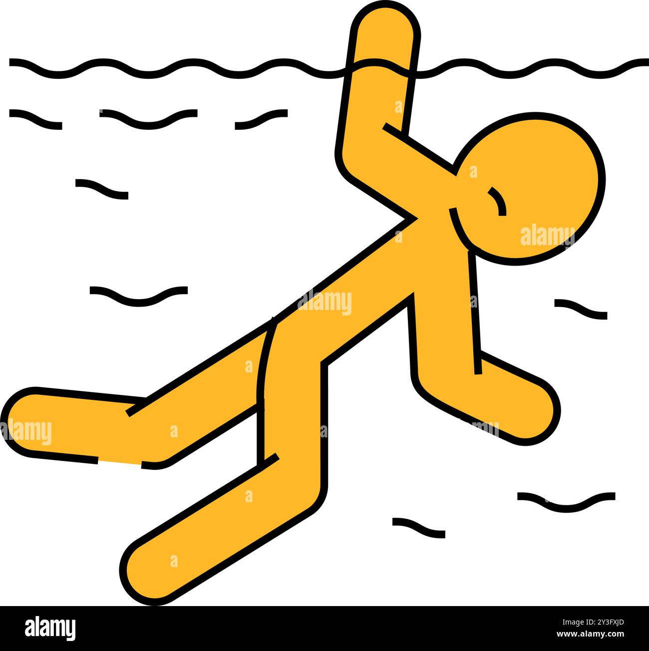 drowned man accident icon color illustration Stock Vector Image & Art ...
