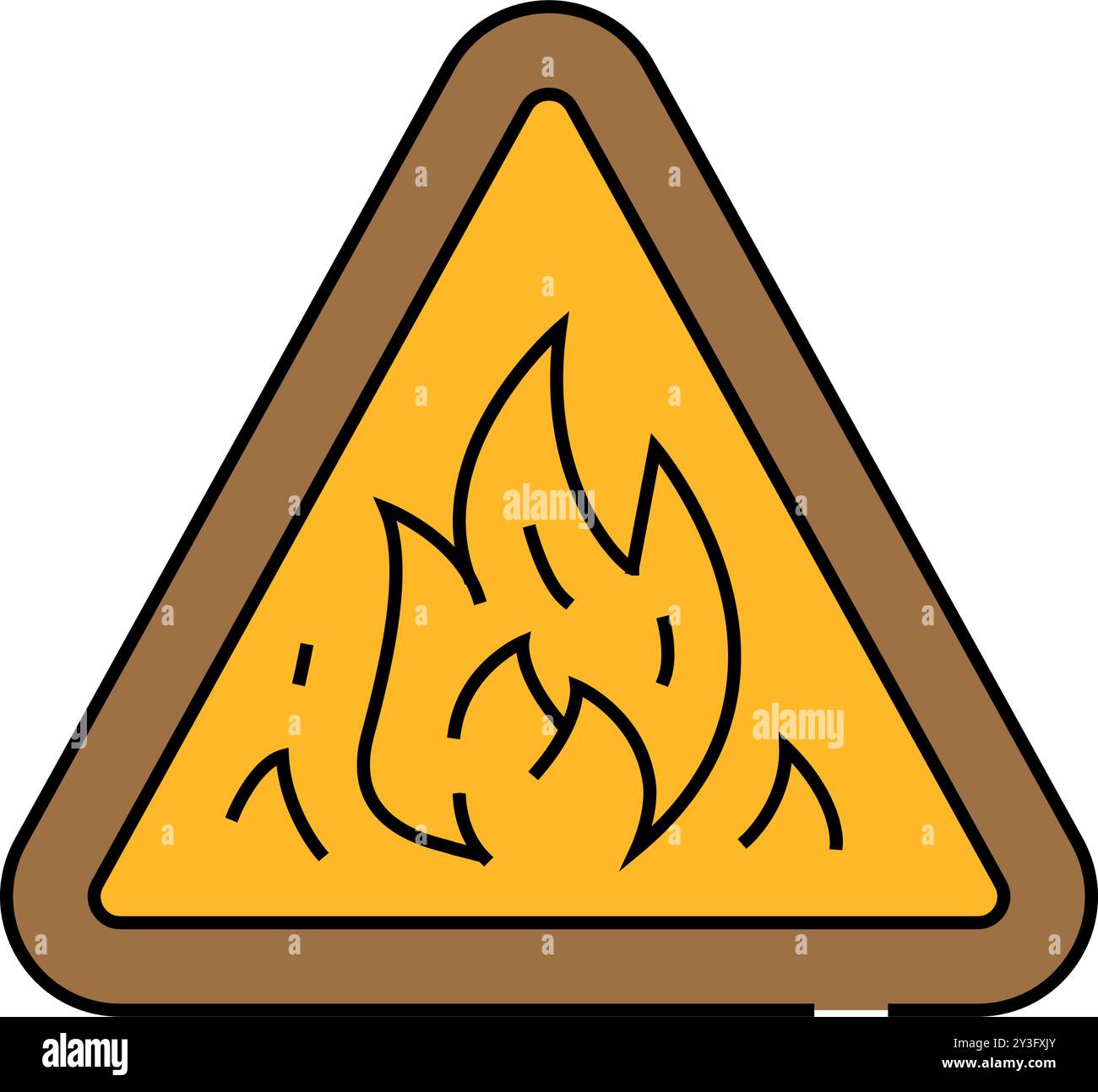 danger fire icon color illustration Stock Vector Image & Art - Alamy