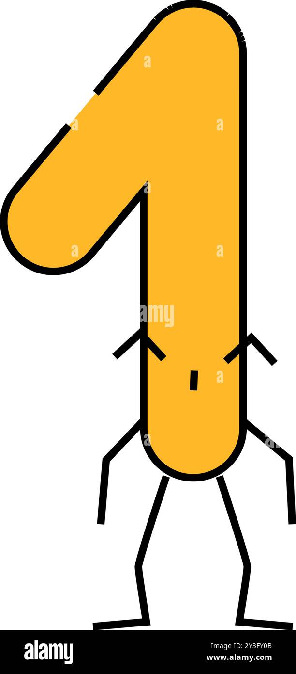 one number character icon color illustration Stock Vector Image & Art ...