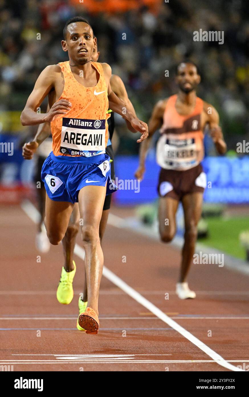 Brussels, Belgium. 13th Sep, 2024. Winner Ethiopian Berihu Aregawi ...