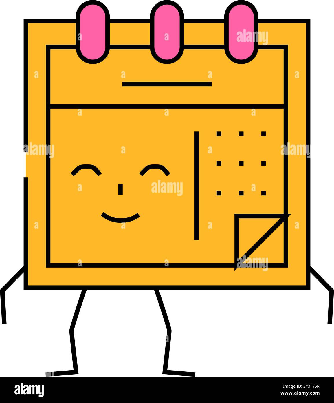 calendar school character icon color illustration Stock Vector Image ...