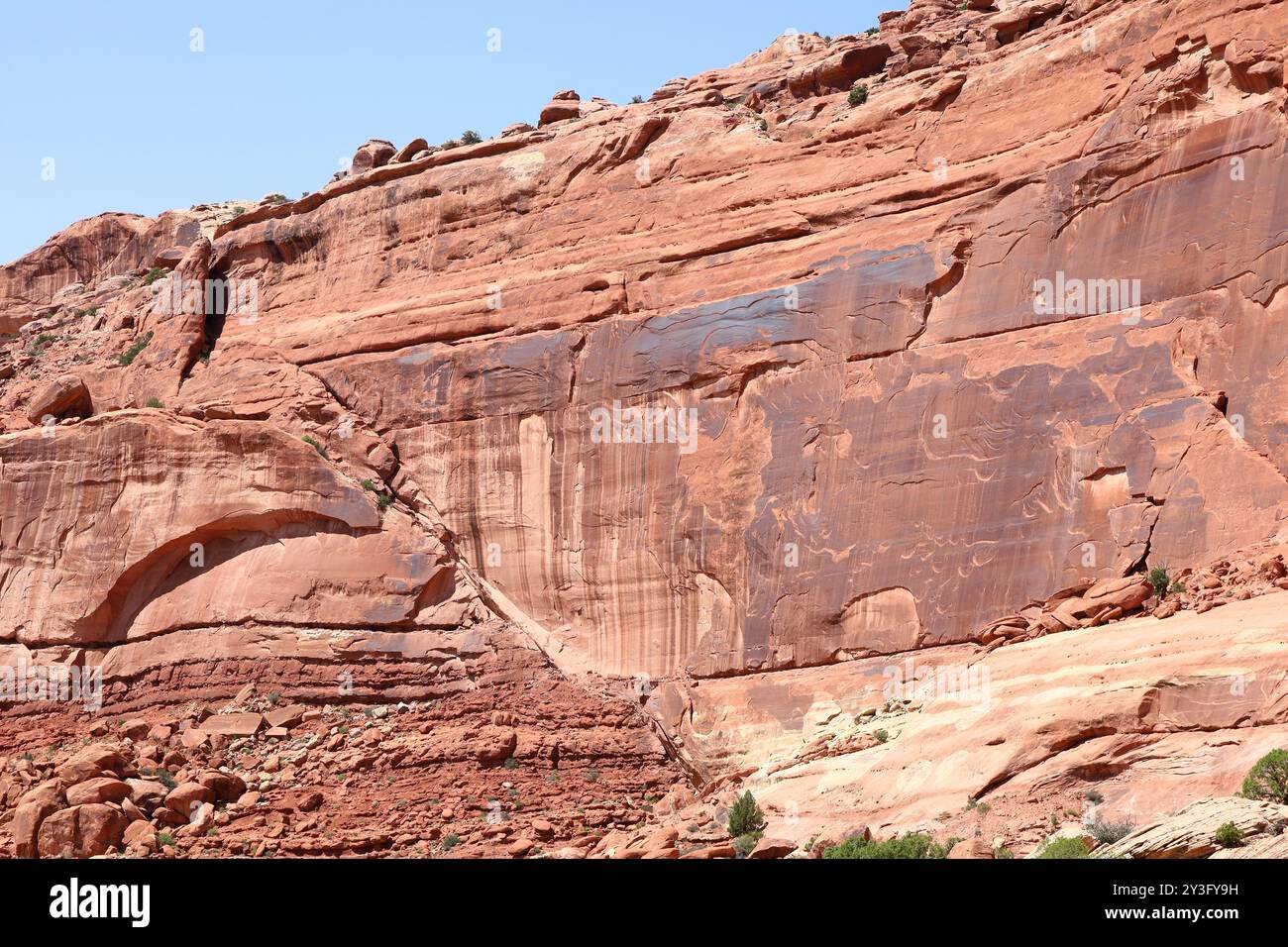 Maob Fault: Geological faultline at Arches National Park Stock Photo ...
