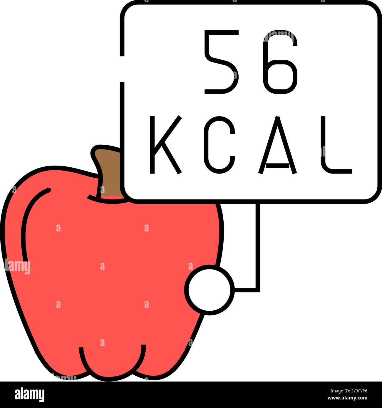 calories apple icon color illustration Stock Vector Image & Art - Alamy