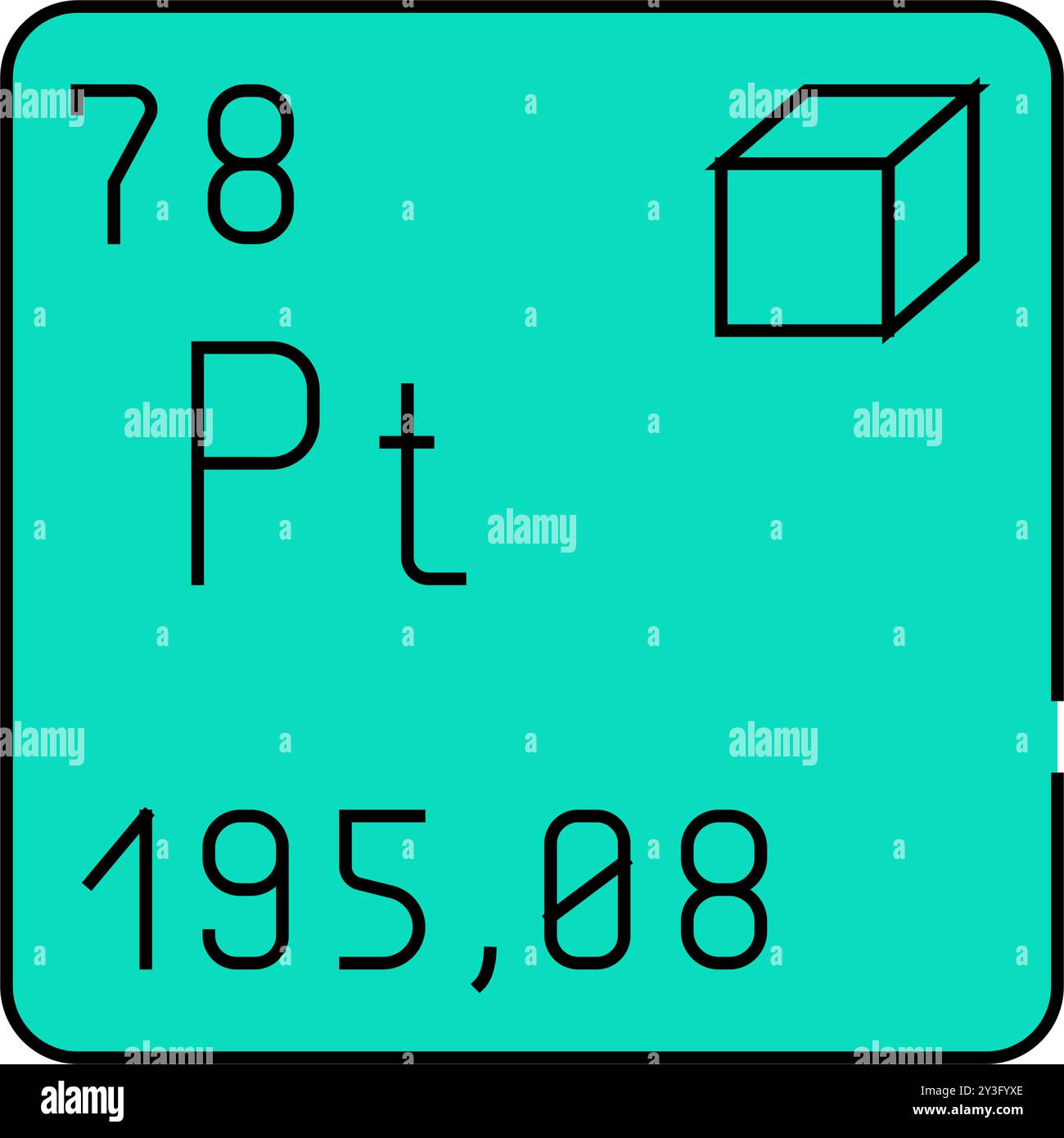 platinum chemical element icon color illustration Stock Vector Image ...