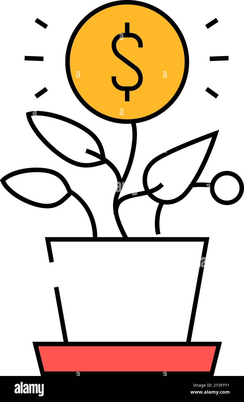 increasing wealth icon color illustration Stock Vector Image & Art - Alamy