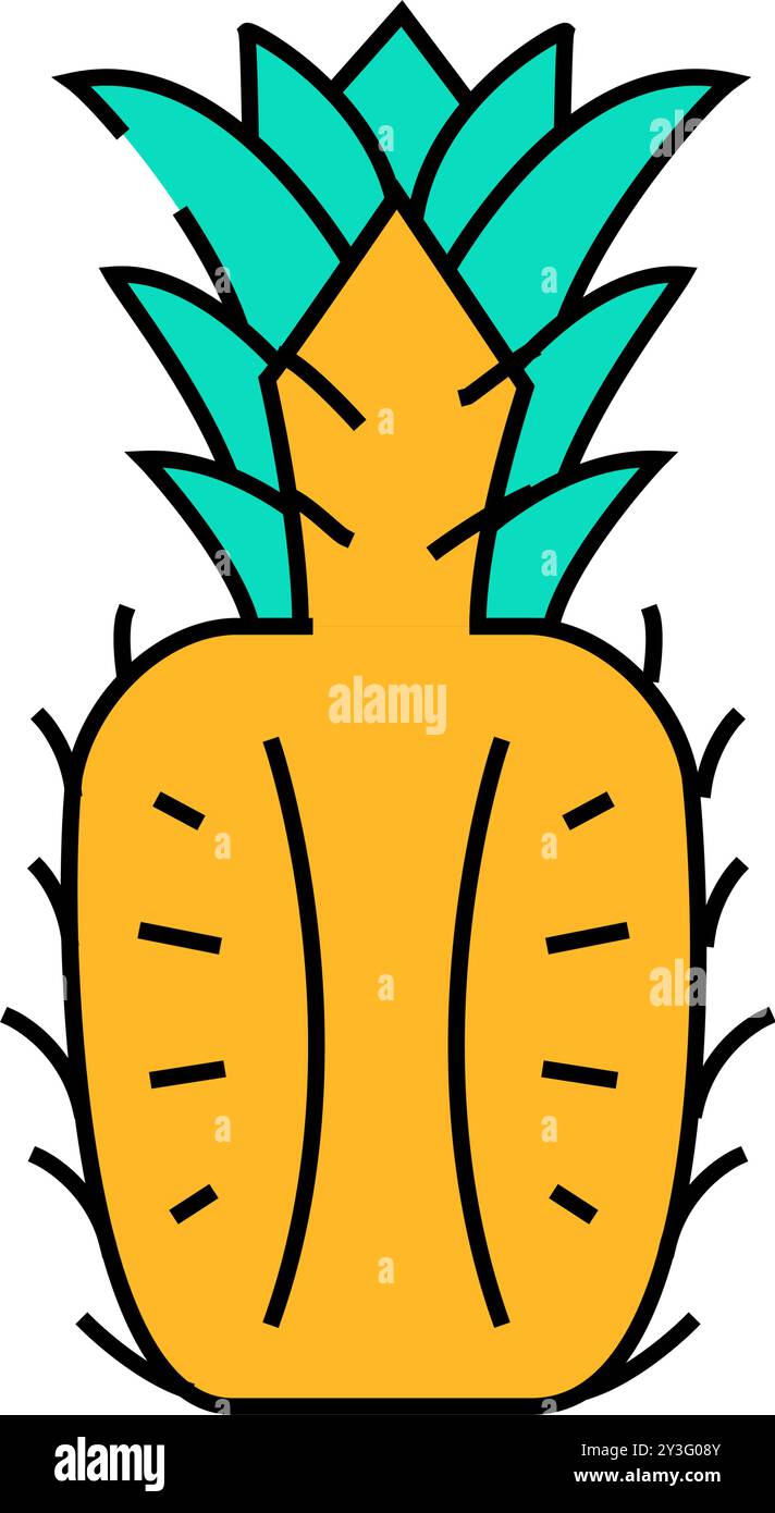 whole cut pineapple icon color illustration Stock Vector Image & Art ...