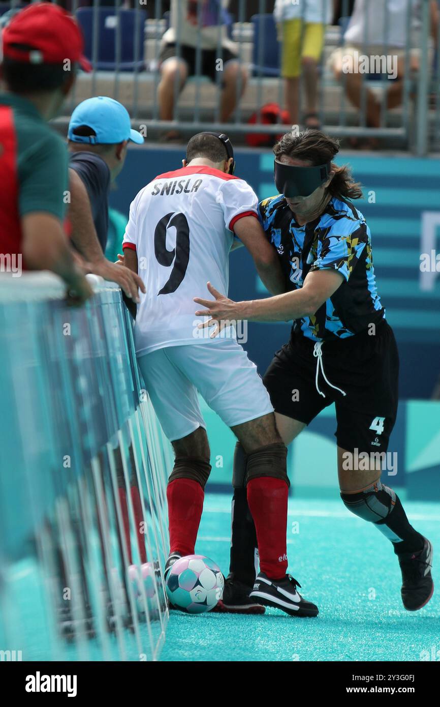 Froilan PADILLA of Argentina in the Blind football group match -Men's Preliminary Round Morocco ...