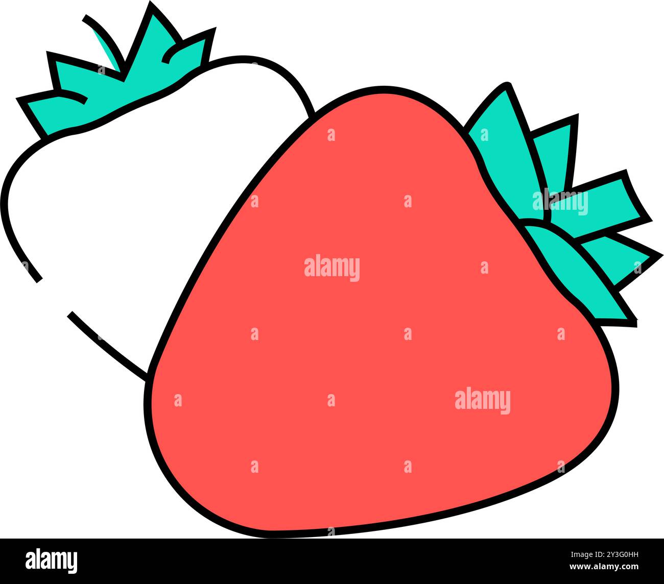 two strawberries icon color illustration Stock Vector Image & Art - Alamy