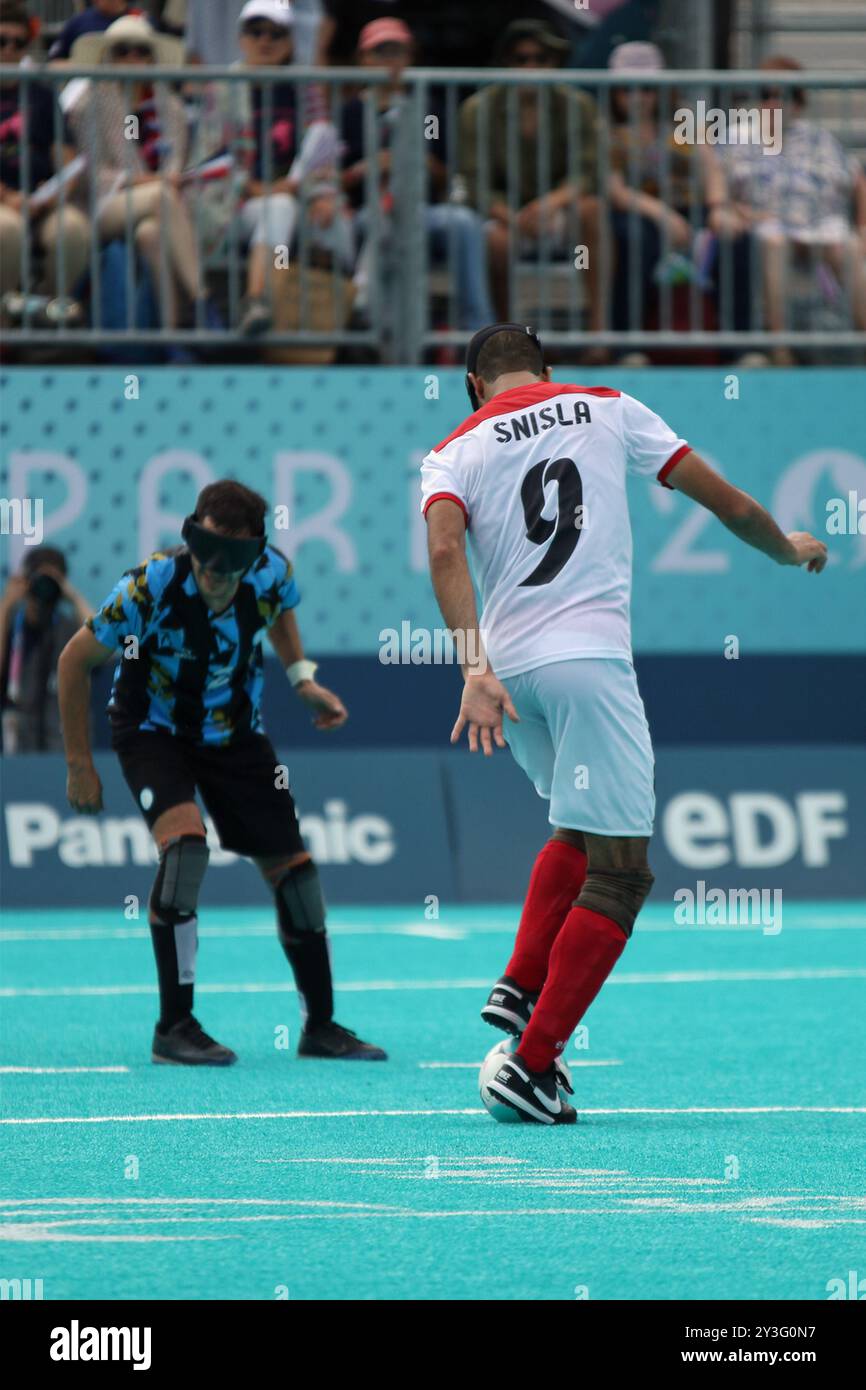 Zouhair SNISLA of Morocco in the Blind football group match -Men's ...