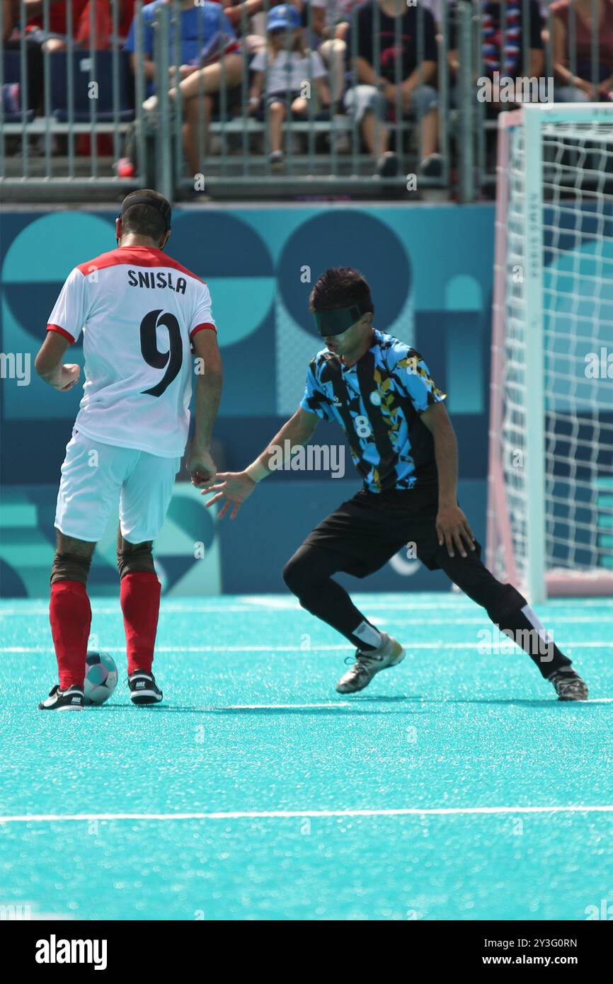 Zouhair SNISLA of Morocco in the Blind football group match -Men's ...