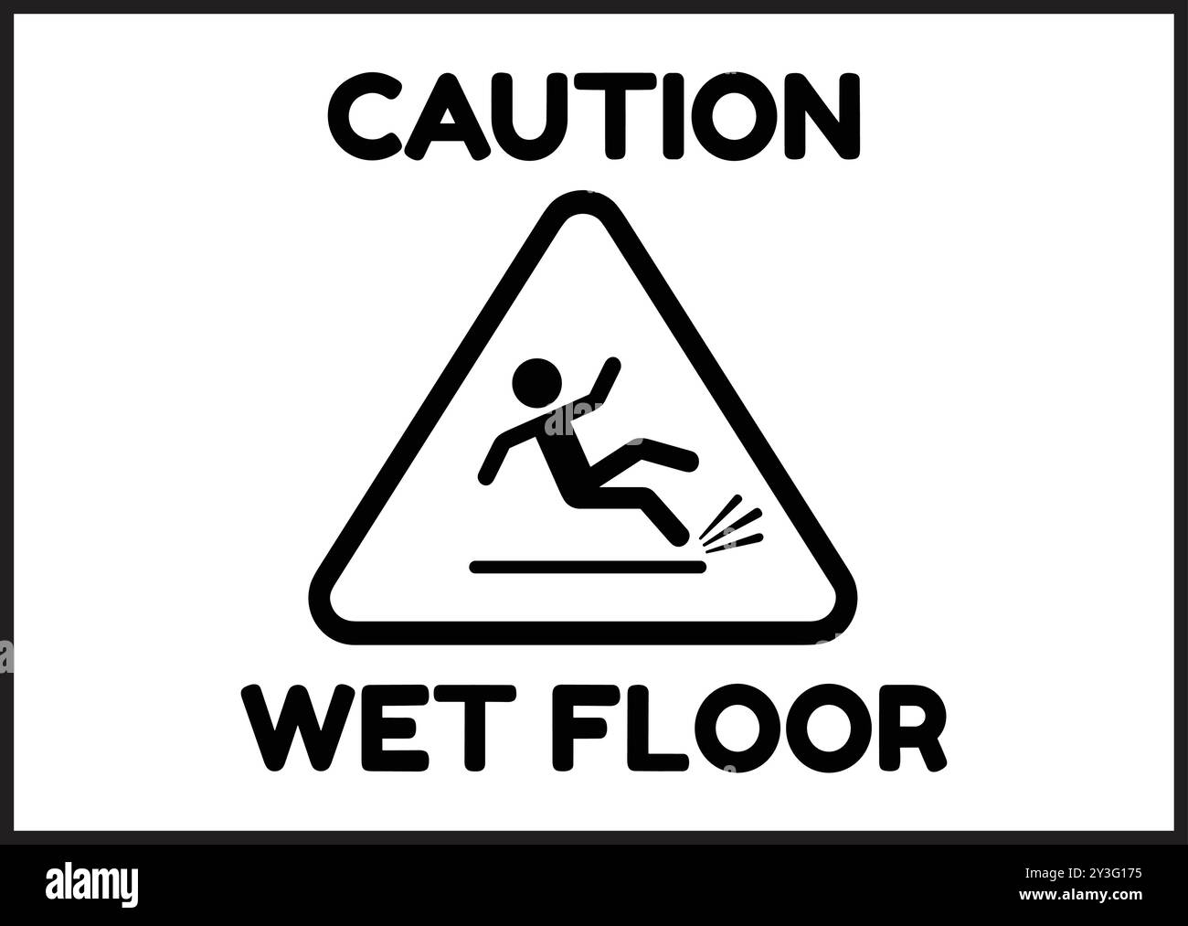 Slippery Surface sign, Slippery Floor warning Black, Wet Floor sign ...