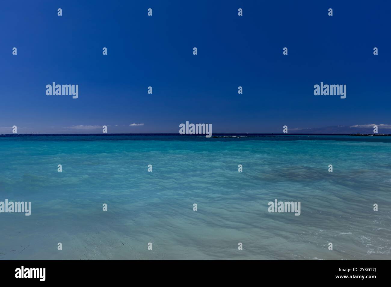 Yellow sand beach, dangerous high waves, Costa Adeje, rough Atlantic ...
