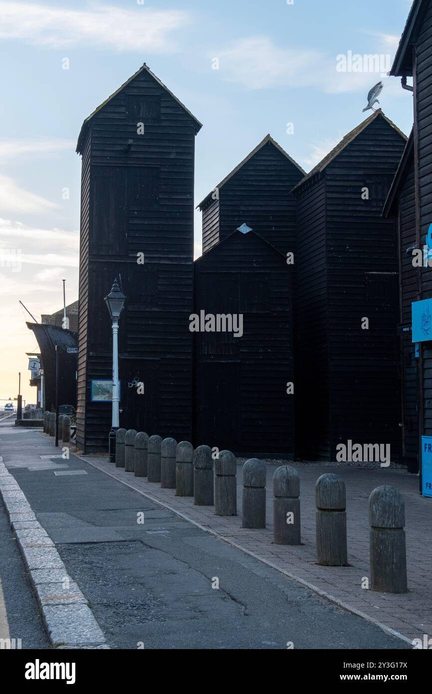 Traditional Net Huts, Hastings Old Town, Rock-a-Nore, East Sussex, UK ...