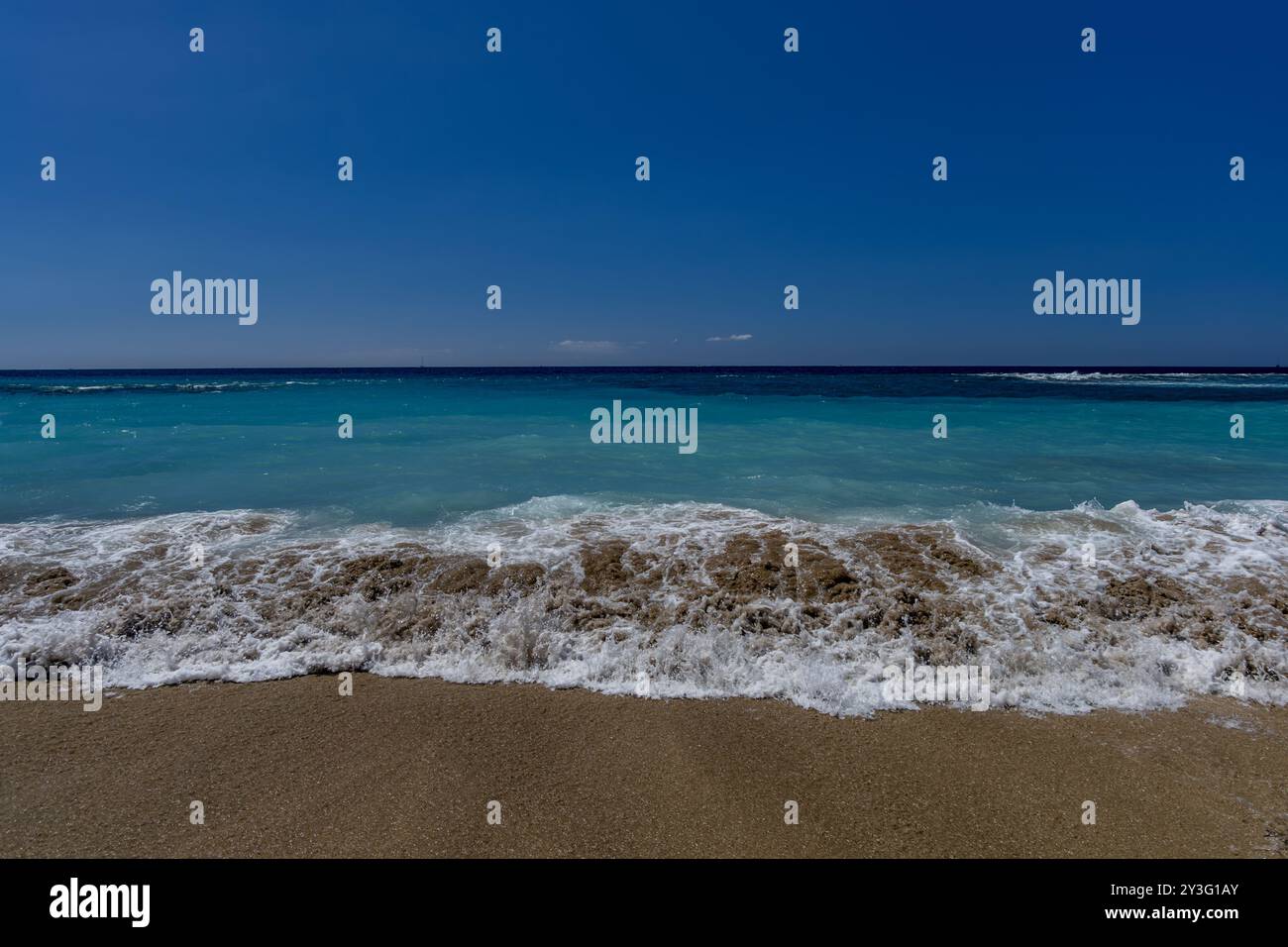 Yellow sand beach, dangerous high waves, Costa Adeje, rough Atlantic ...