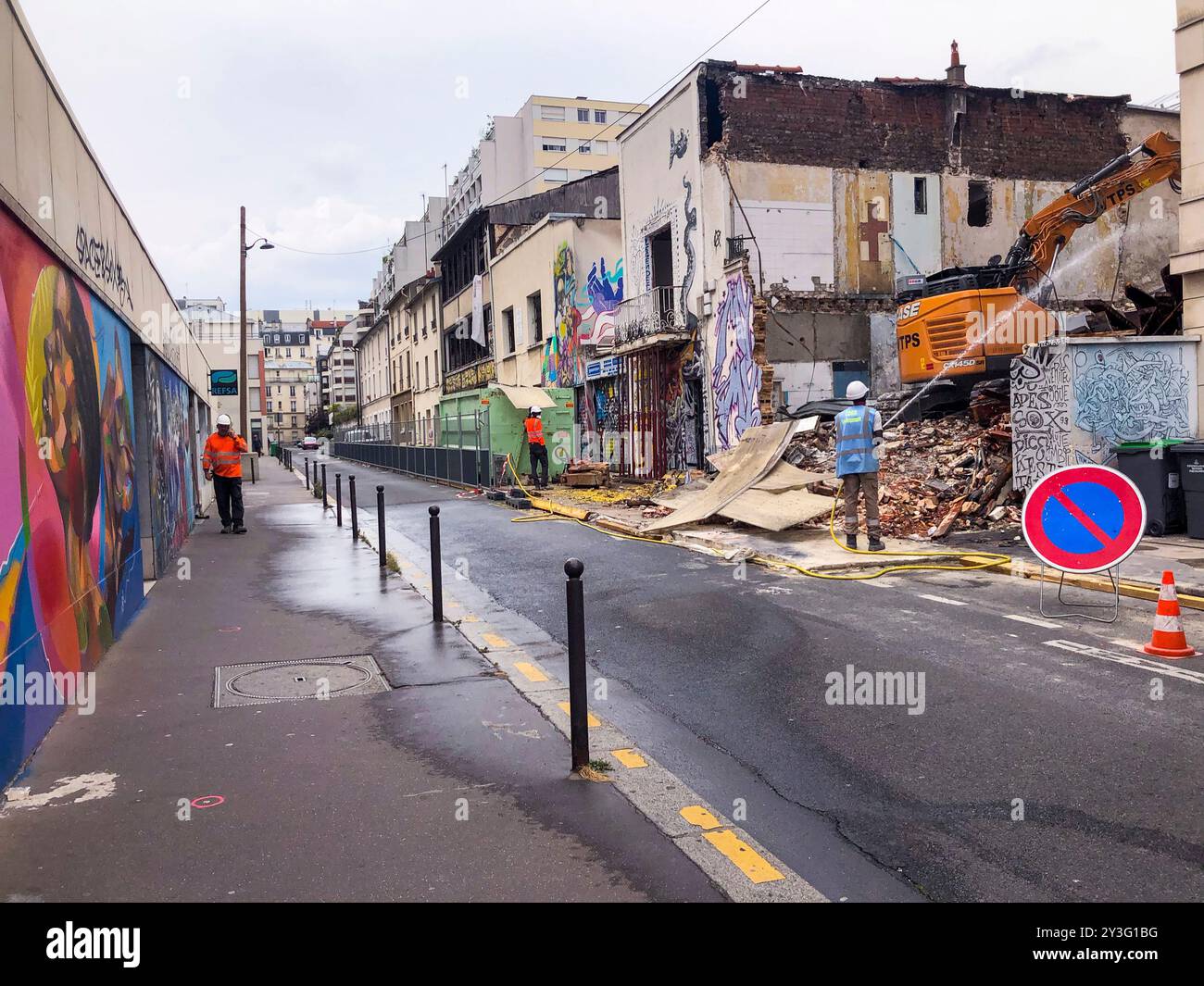 Paris, France, Construction Site, Street Scene, Construction Worker ...