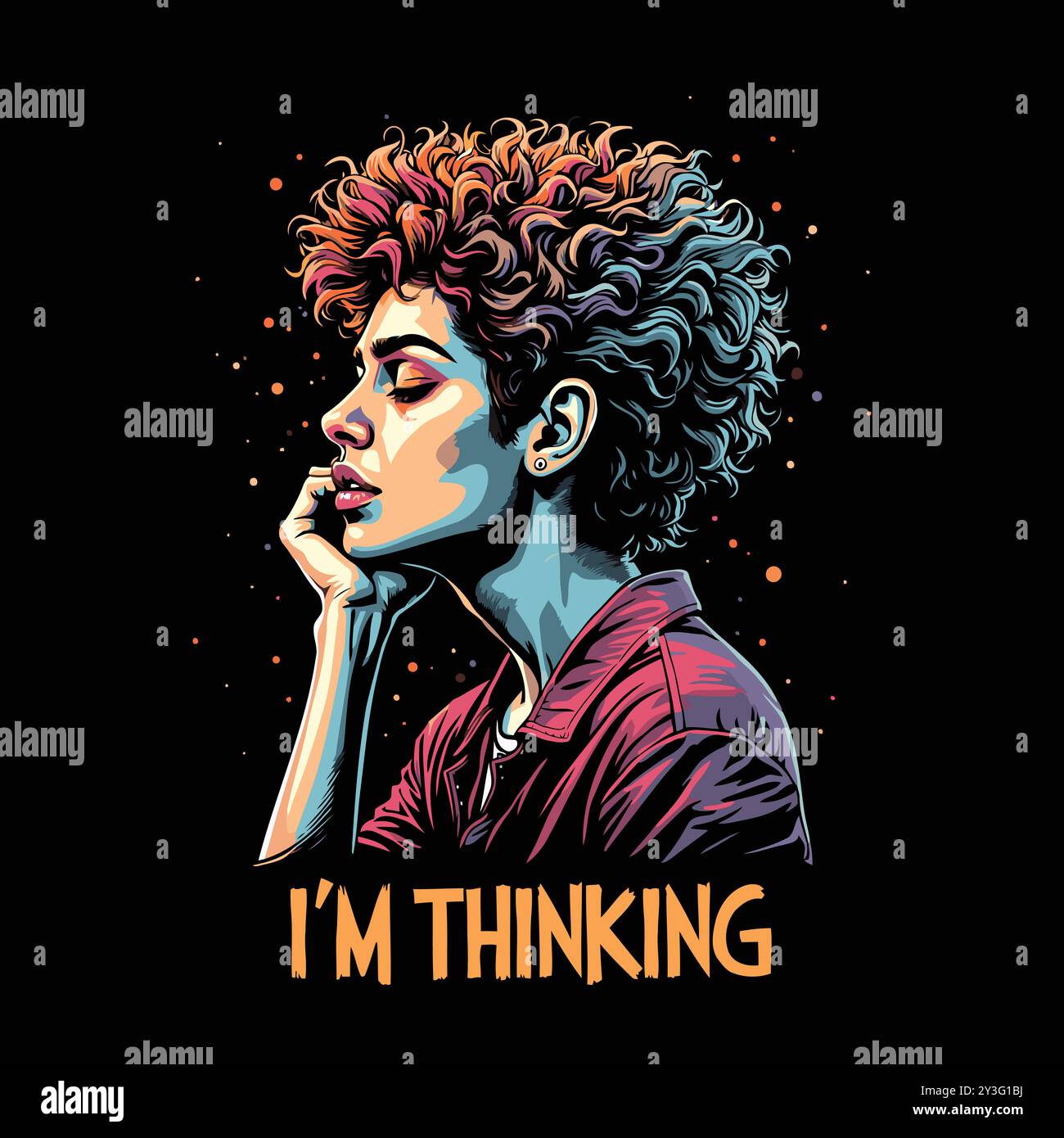 I’m thinking tshirt design vector Stock Vector Image & Art - Alamy