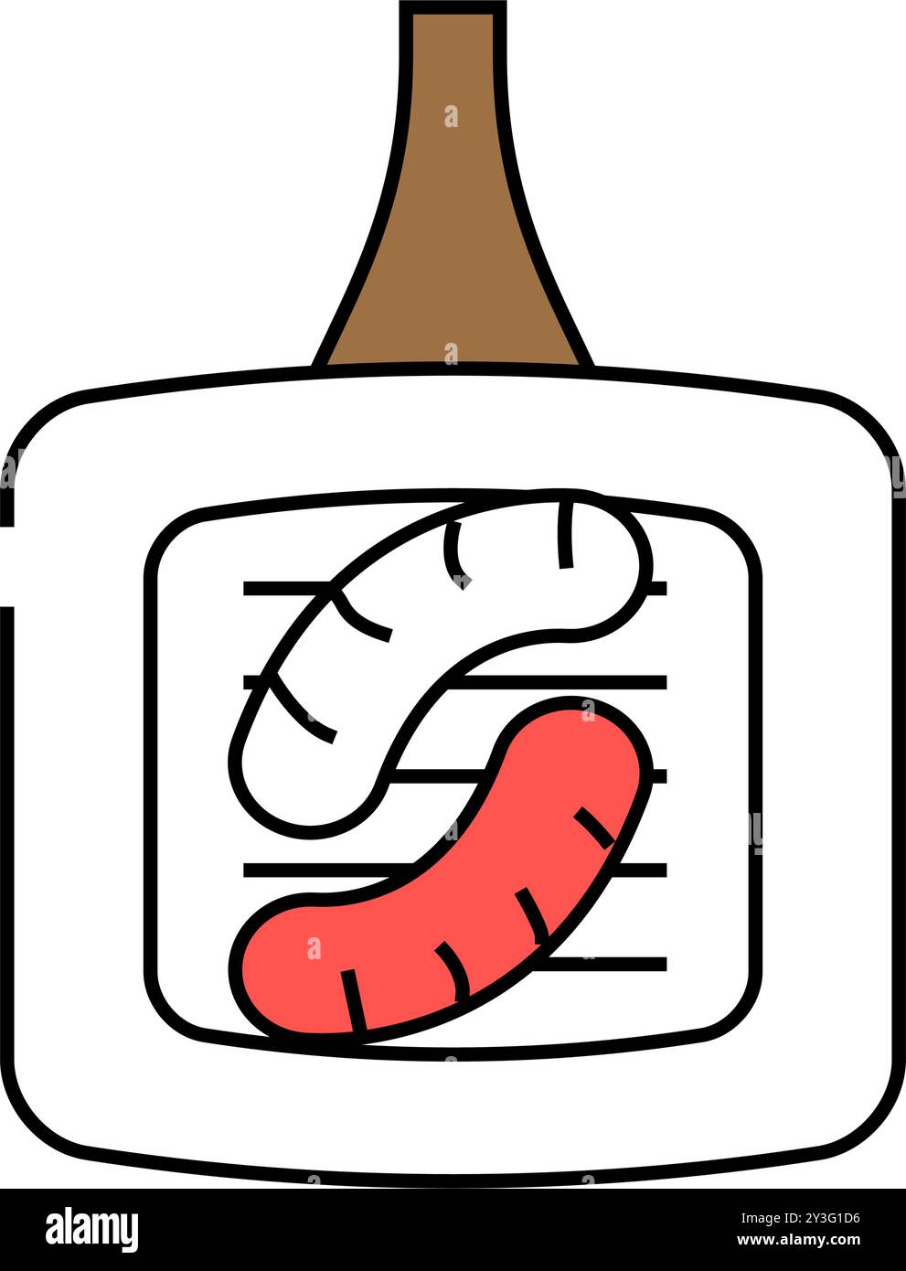 bratwurst sausage meat icon color illustration Stock Vector Image & Art ...