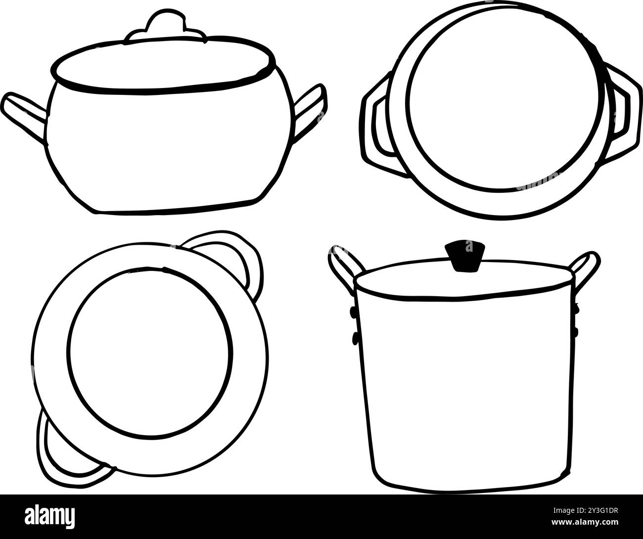 hand drawn illustration of kitchen utensils, set of kitchen utensils ...