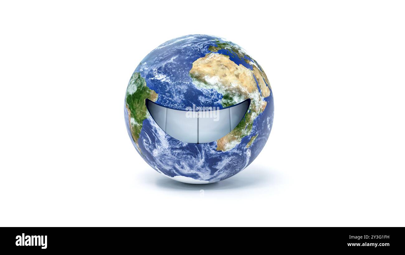 planet earth with a smile for international smile day and earth day ...