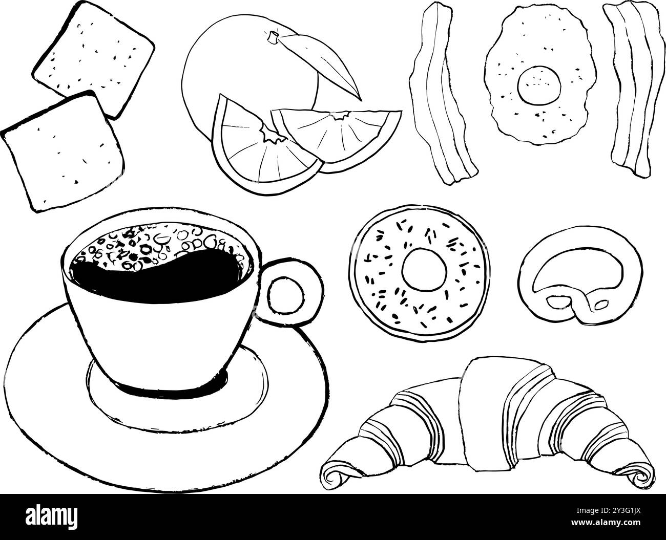 Bagels eggs breakfast Black and White Stock Photos & Images - Alamy