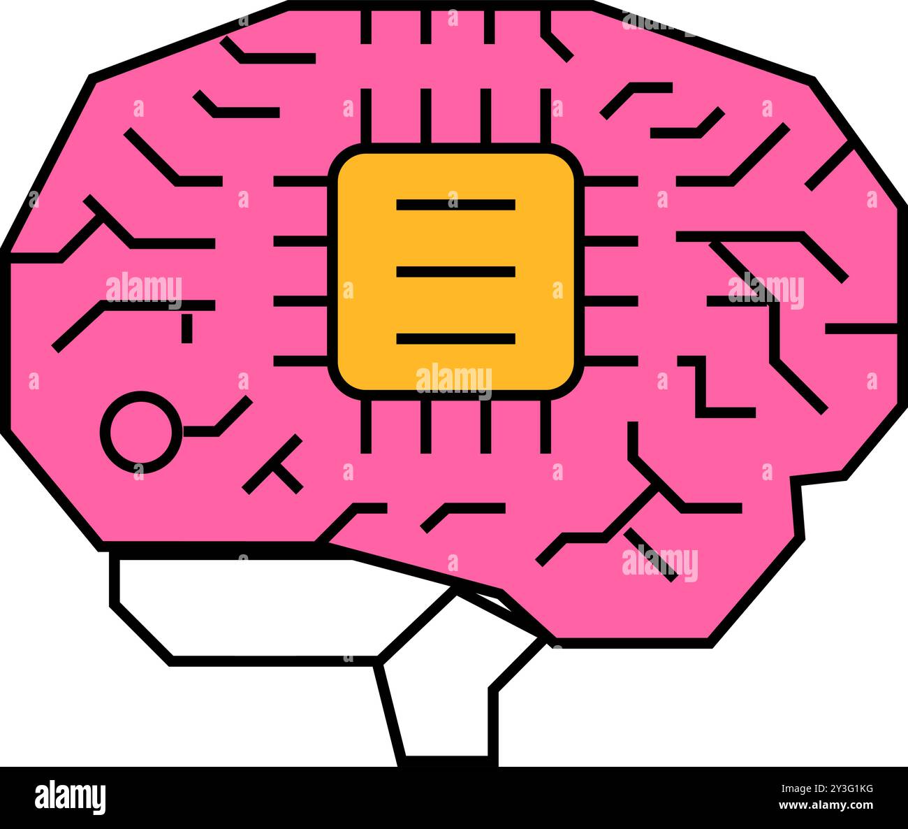 technology brain icon color illustration Stock Vector Image & Art - Alamy