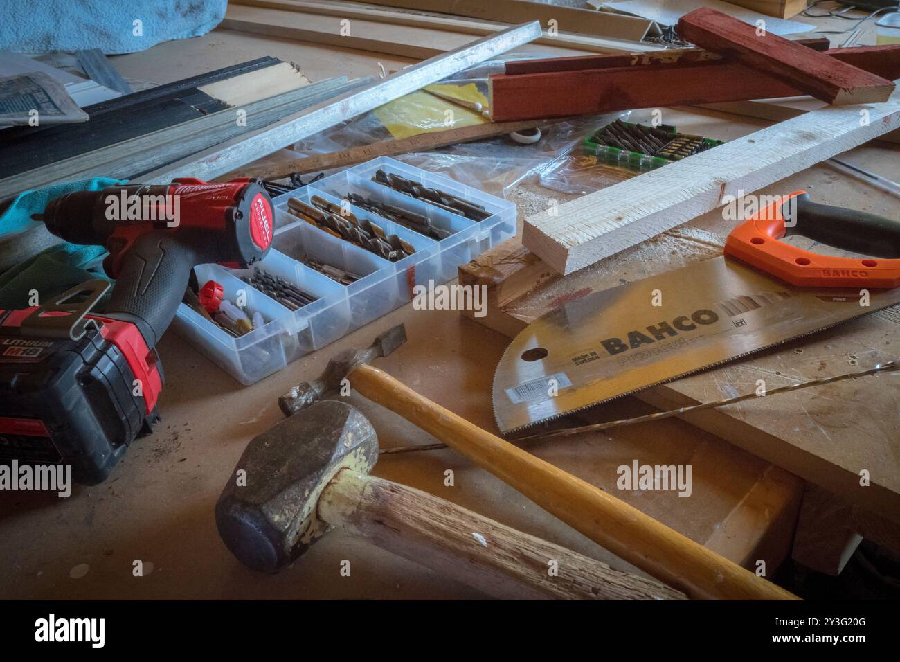Tools in shed Stock Photo - Alamy