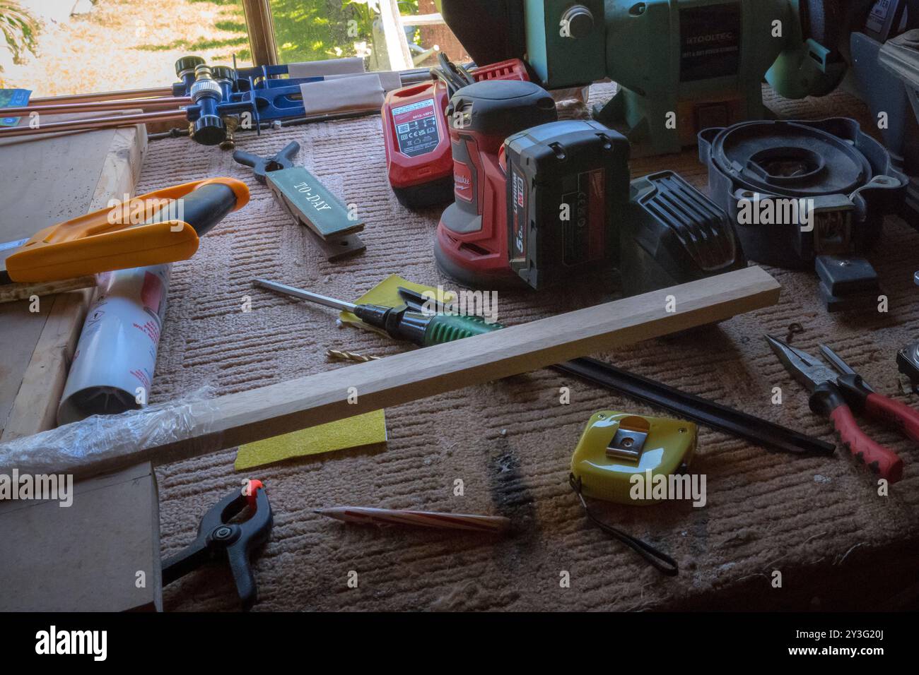 Tools in shed Stock Photo - Alamy