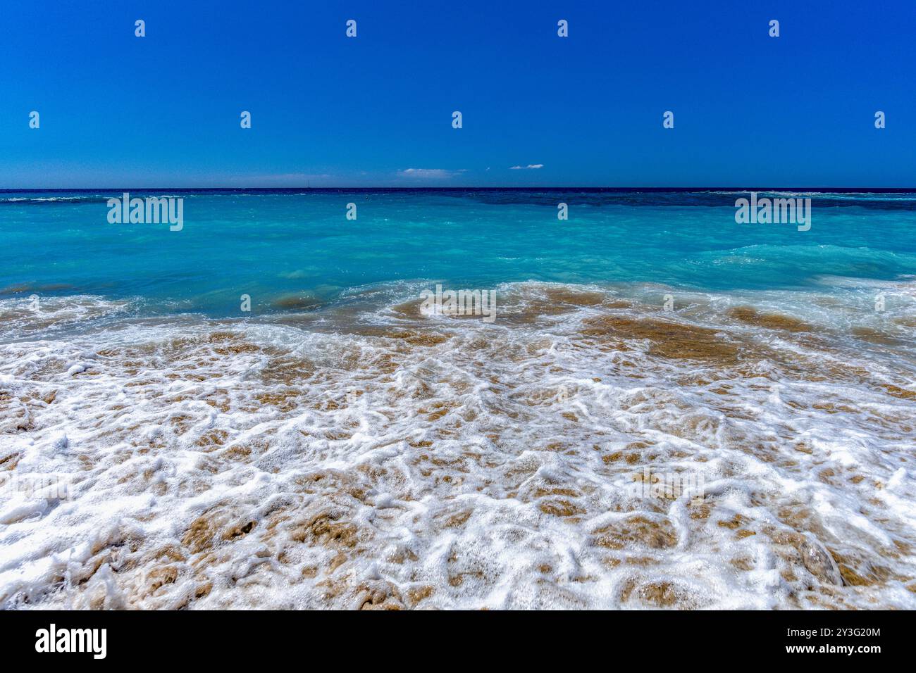 Yellow sand beach, dangerous high waves, Costa Adeje, rough Atlantic ...