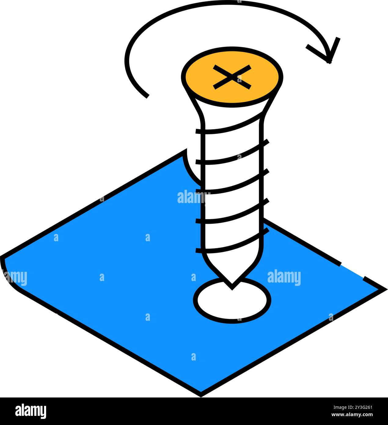 tighten screw screwdriver assembly furniture icon color illustration ...