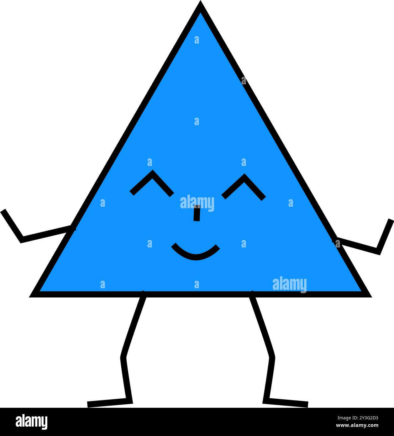 triangle geometric shape character icon color illustration Stock Vector ...