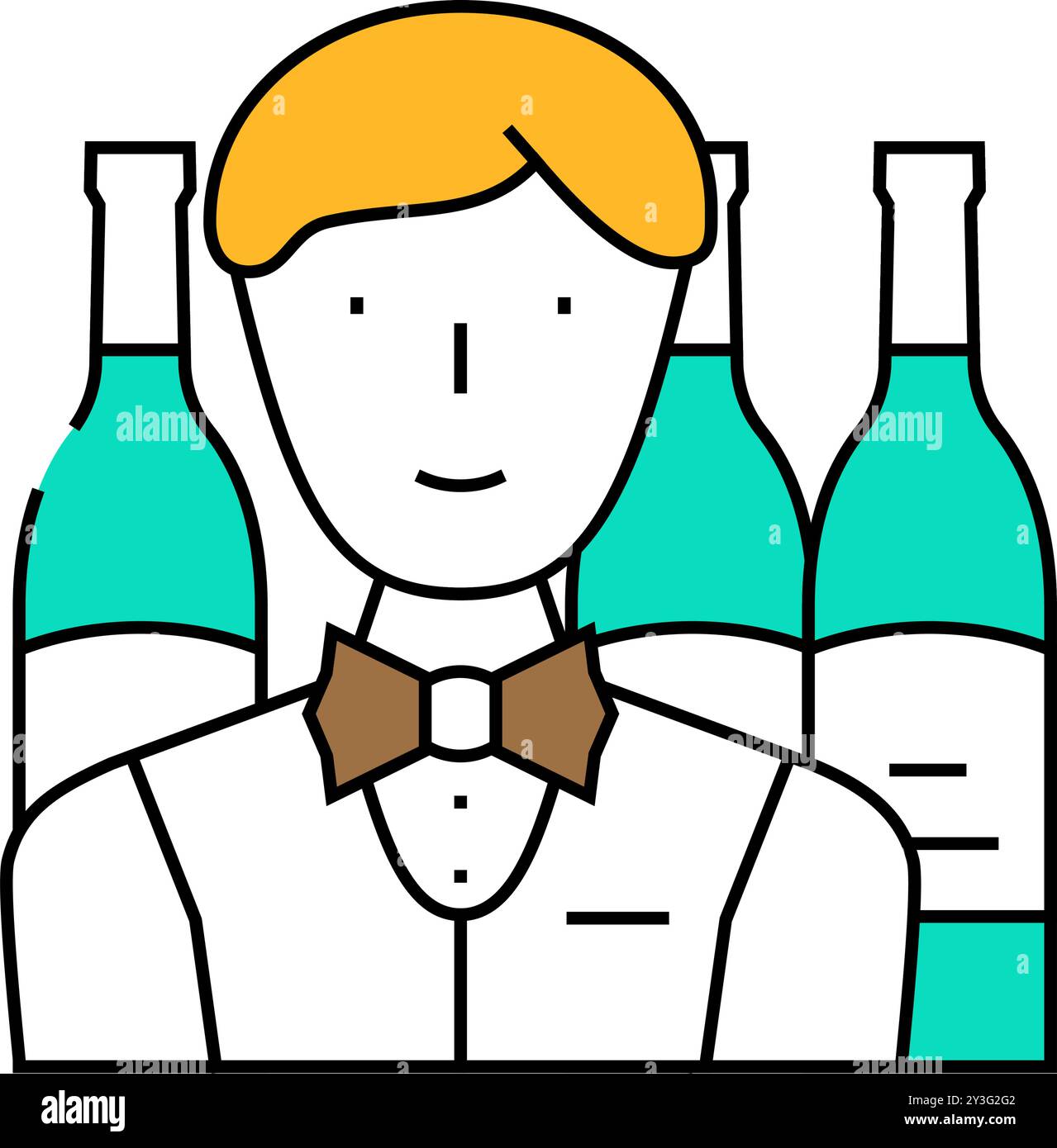 sommelier profession icon color illustration Stock Vector Image & Art ...